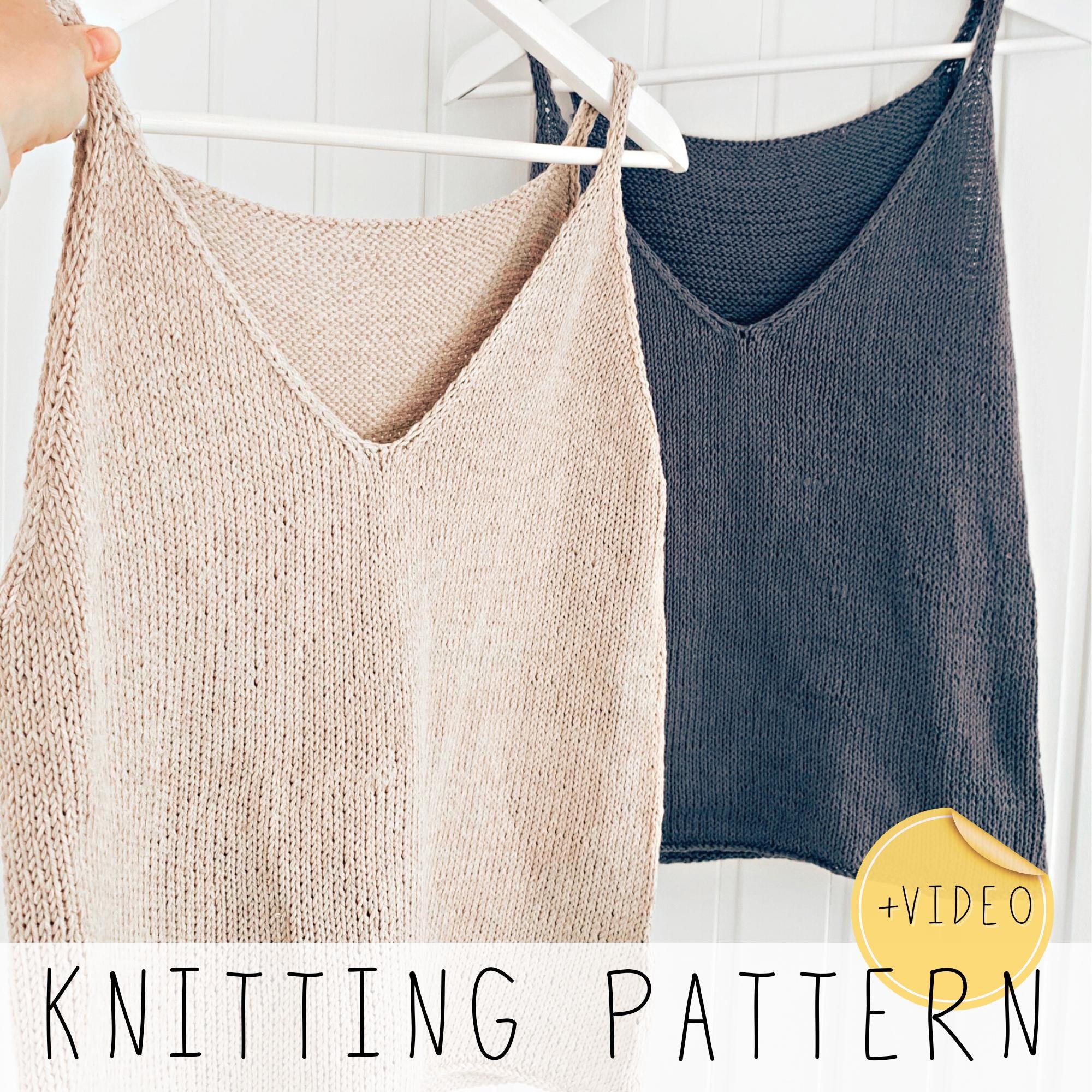 Summer Vneck Tank Top Knitting Pattern – LetKnit