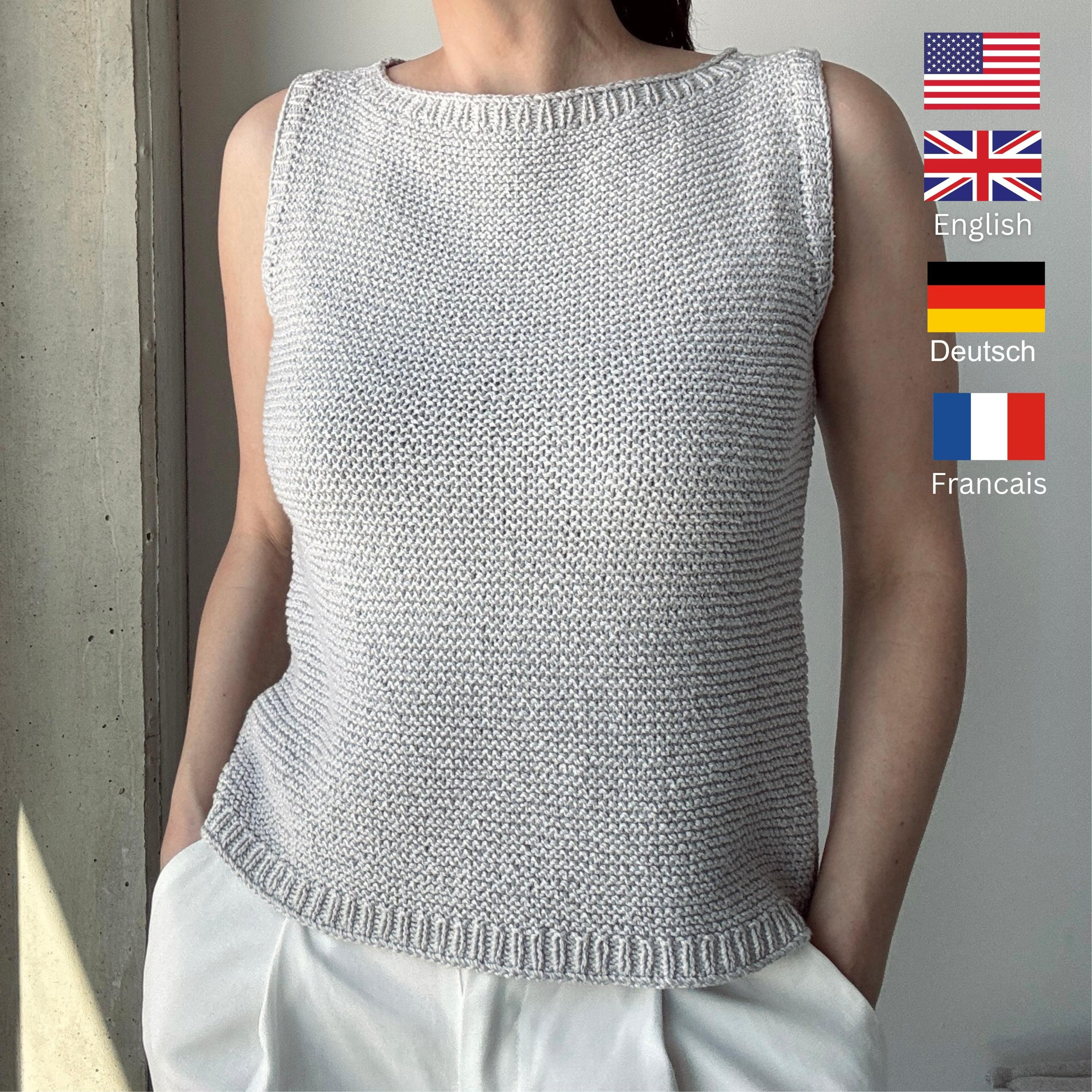 Elegant Boat Neck Top Knitting Pattern – LetKnit